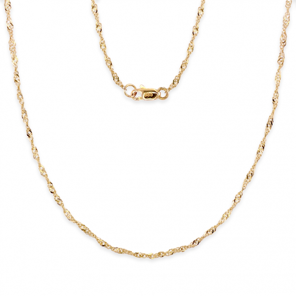 1.48mm Singapore Chain with Flat Clasp Lock