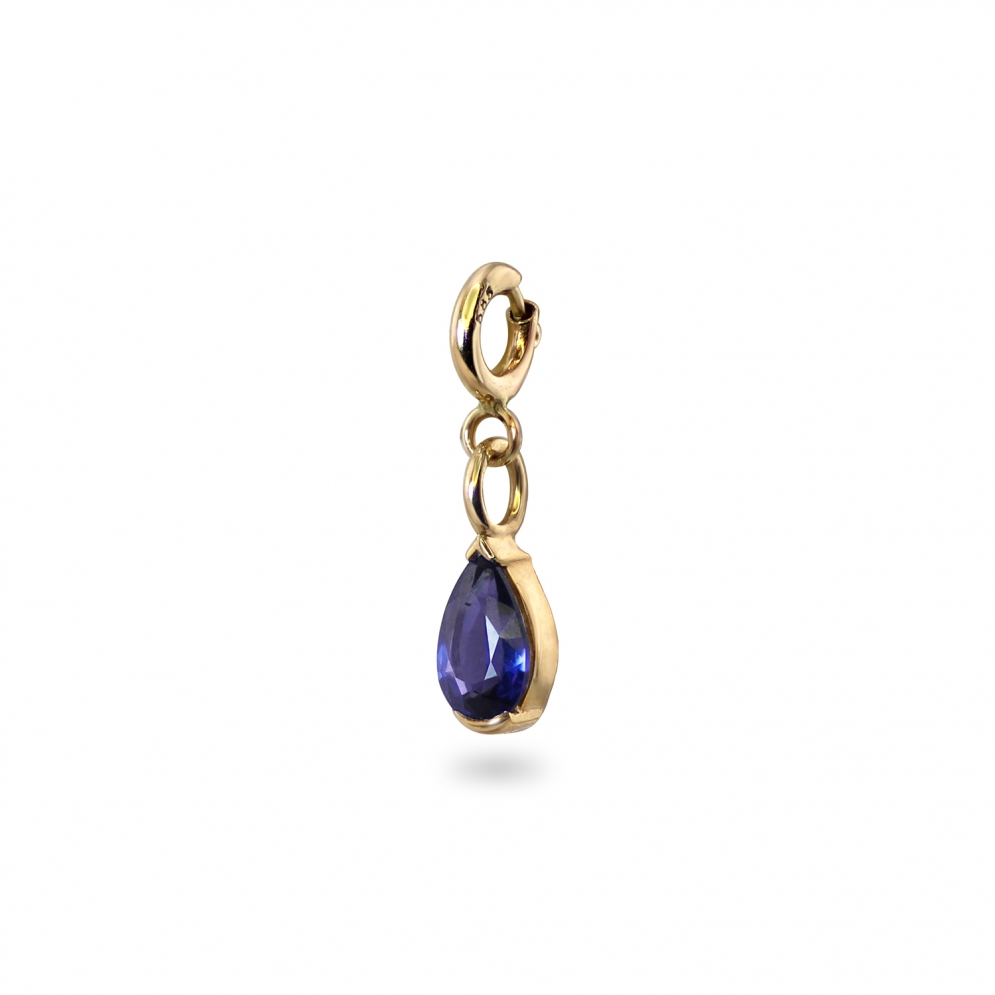 Pear Gem Charm Dangling with Spring Lock